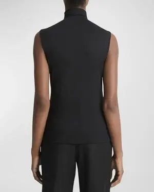 Vince Sleeveless Turtleneck Top - Black