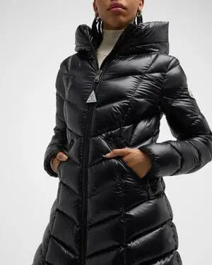 Moncler Marus Long Chevron-quilted Jacket