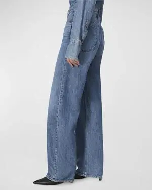 Rag & Bone Featherweight Logan Wide-leg Jeans - River