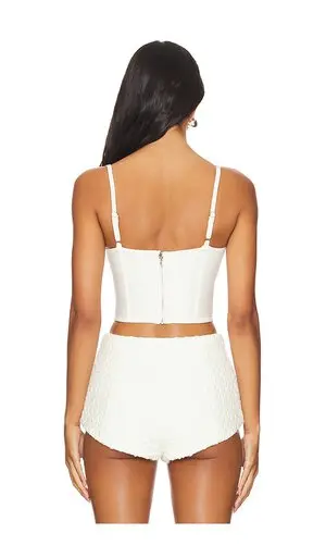 Superdown Gia Corset Top With Rhinestone Embellished Cut-out