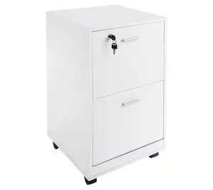 LAVISH HOME Rolling File Cabinet 2-deep Drawer Ith Lock