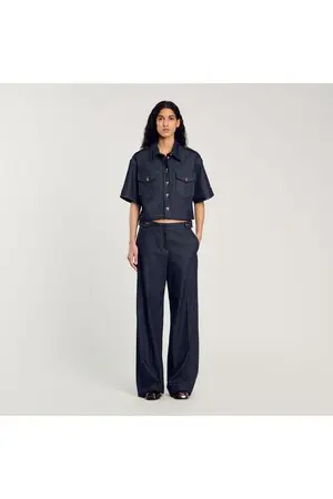 Sandro Raw Wide-leg Jeans