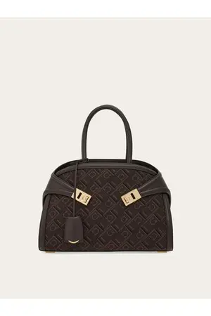 FERRAGAMO Monogram Hug Handbag - Natural
