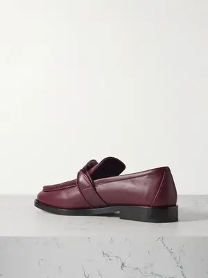 Bottega Veneta Astaire Embellished Leather Loafers - Burgundy