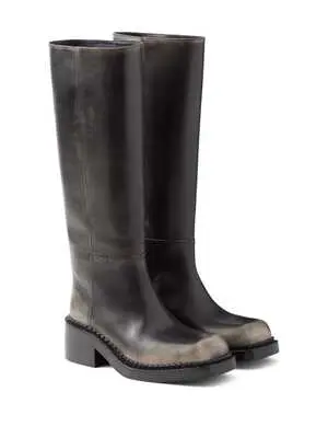 Prada Leather Knee-high Boots