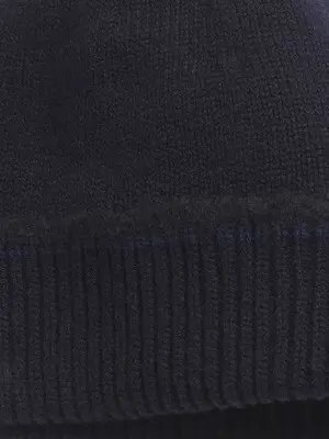 BARRIE Shearling-trim Cashmere Beanie - Blue