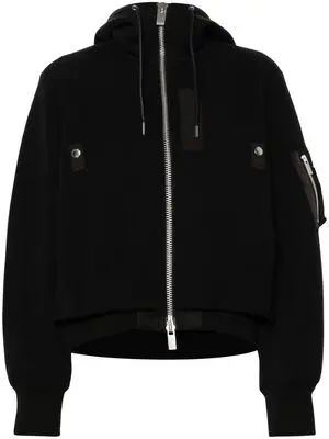Sacai Layered-detail Hooded Bomber Jacket