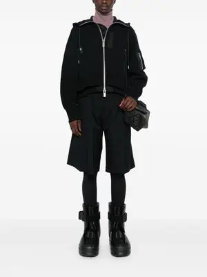 Sacai Layered-detail Hooded Bomber Jacket