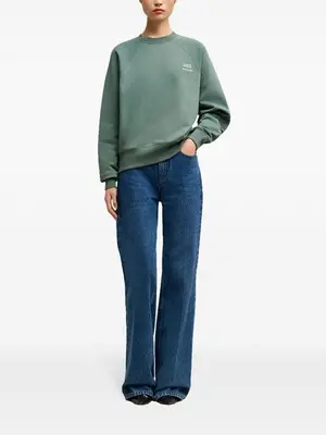 AMI Paris Organic-cotton Sweatshirt - Green