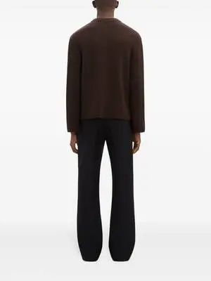 COURREGES Zipped Ribbed Wool Sweater
