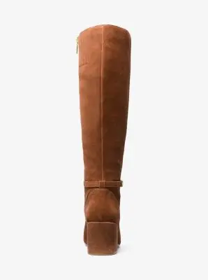 Michael Kors Ella Suede Wide Calf Boots In Brown - 80% Off 