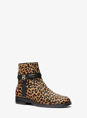 Michael Kors Mindy Leopard Print Calf Hair Boots