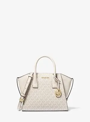 Michael Kors Small Logo And Leather Satchel - Natural