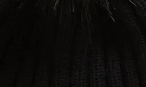 Moncler Virgin Wool Ribbed Beanie With Faux Fur Pompom - Black