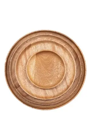 CHECHEN WOOD DESIGN Rosa Morada Wooden Base Platter - Natural