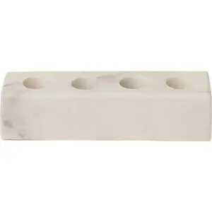 FLECK Marble Candle Holder - White