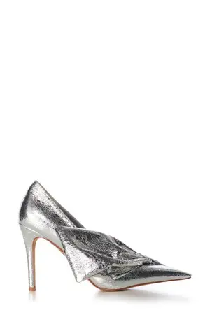 AZALEA WANG Geovanni Pointed Toe Pump - Silver