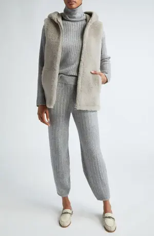 Eleventy Virgin Wool & Cashmere Rib Sweater Joggers