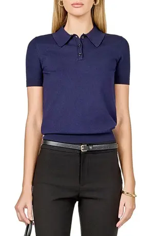 Endless Rose Polo Sweater - Navy
