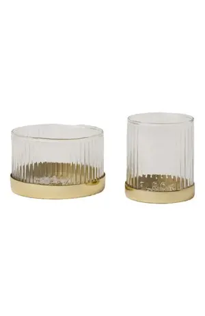 FLECK Fluted Glass Votive Set - Clear