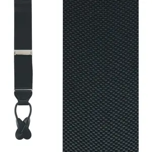 Trafalgar Hudson Button End Suspenders - Black