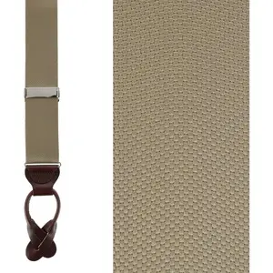 Trafalgar Hudson Button End Suspenders - Dark Khaki