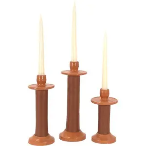 ALCANTARA FREDERIC Leather Wrapped Candle Holder - Terracotta