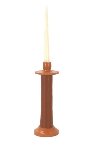 ALCANTARA FREDERIC Leather Wrapped Candle Holder - Terracotta