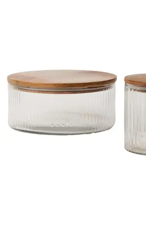FLECK Fluted Glass Storage Jars Set Of 3