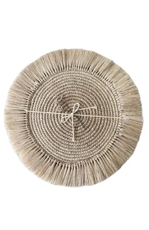 TALLO DE OLIVO Fique Fringe Placemats Set Of 4 - Natural