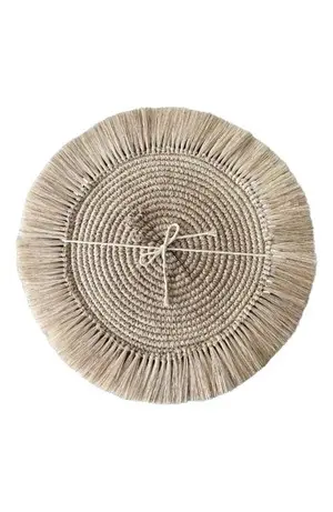 TALLO DE OLIVO Fique Fringe Placemats Set Of 4 - Natural