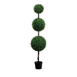 NEARLY NATURAL 6' Artificial Triple Ball Boxwood Topiary Tree - Green