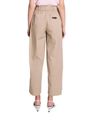 Maje Piuma Wide Leg Gabardine Trousers - Light Beige
