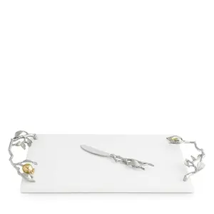 Michael Aram Pomegranate Silver And Gold Cheeseboard And Spreader - White