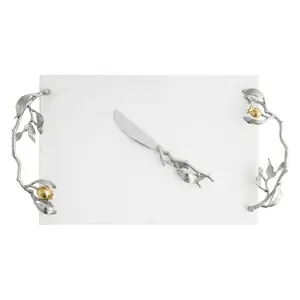Michael Aram Pomegranate Silver And Gold Cheeseboard And Spreader