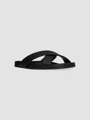 Saint Laurent Nichols Slides In Smooth Leather