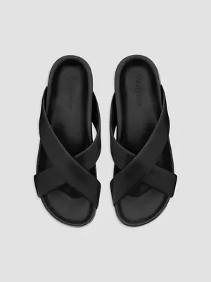 Saint Laurent Nichols Slides In Smooth Leather