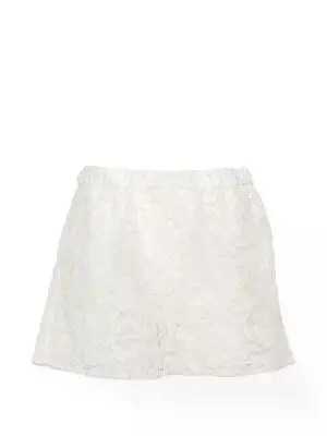 Gucci Interlocking G Floral Lace Shorts - White