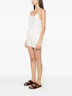 Gucci Interlocking G Floral Lace Shorts - White