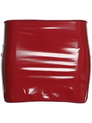 Oseree Faux-leather Mini Skirt - Red