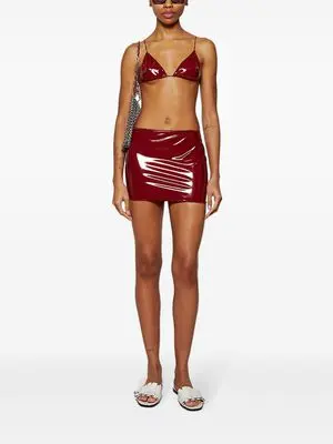 Oseree Faux-leather Mini Skirt - Red
