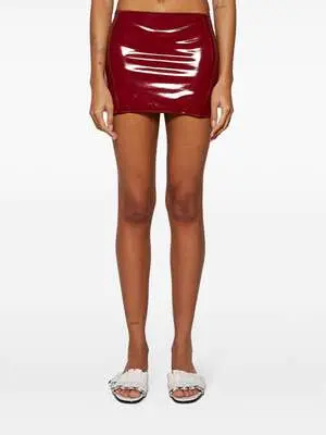 Oseree Faux-leather Mini Skirt - Red
