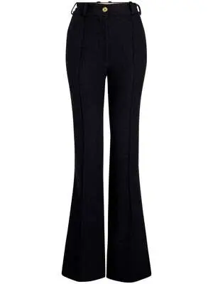 PATOU Flared Tweed Trousers - Black