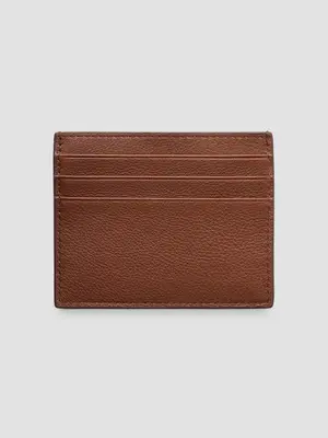 Prada Leather Card Holder - Brown