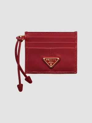Prada Leather Card Holder - Red