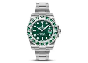 A BATHING APE Type 1 Crystal Stone Bapex Watch - Green