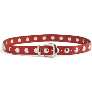 Madewell Studded Western Leather Belt - Bright Ember