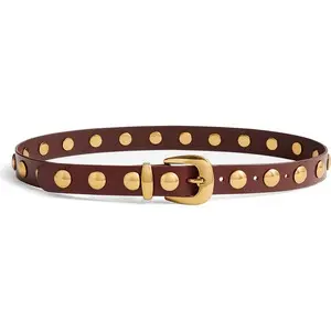Madewell Studded Western Leather Belt - Soft Mahogany