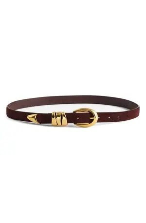 Madewell Madewell Triple Keeper Suede Belt Chocolate Raisin