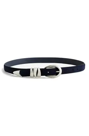 Madewell Madewell Triple Keeper Suede Belt French Navy